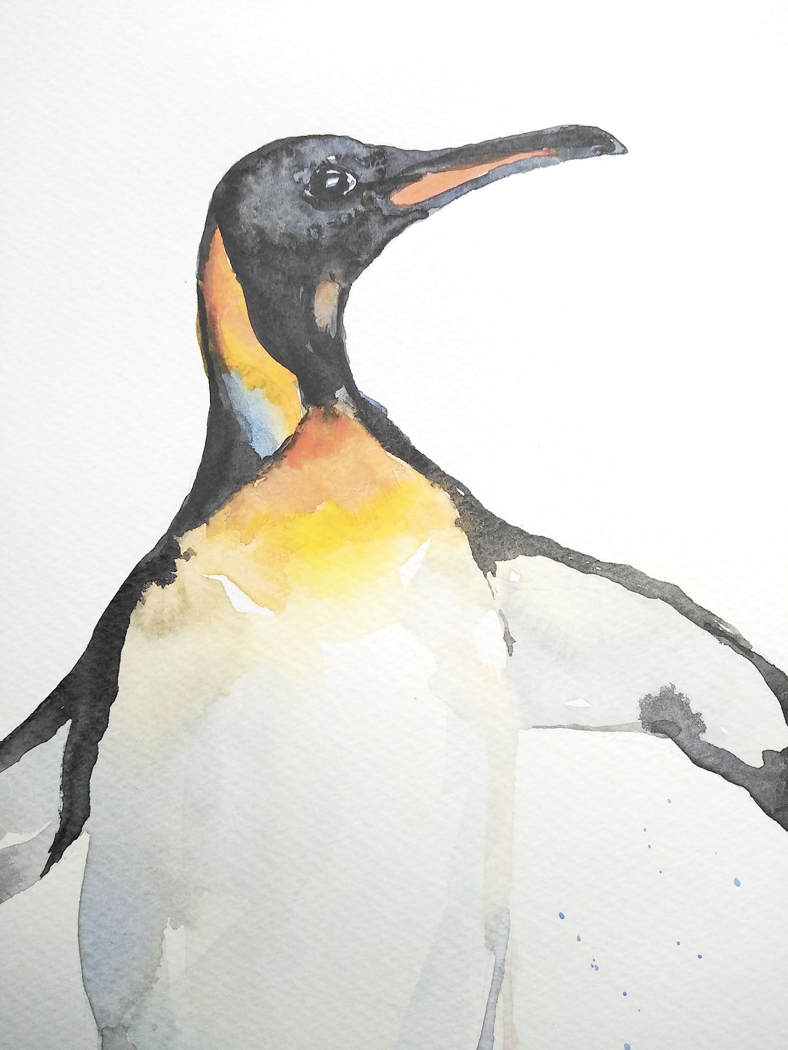 Penguin Watercolour Illustration, Wall Art, Decor, Original Painting ...