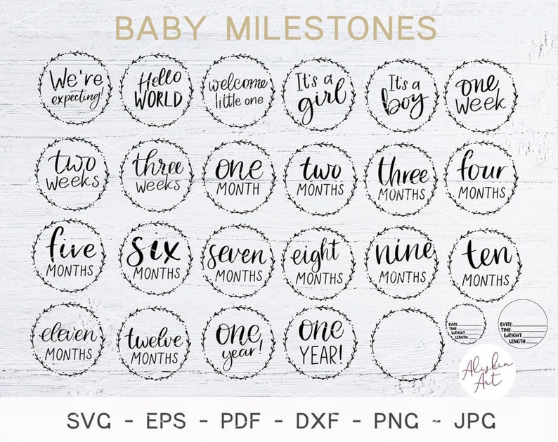 Baby Milestones Svg Bundle. Cricut Svg. Milestone SVG. Baby Girl, Boy ...