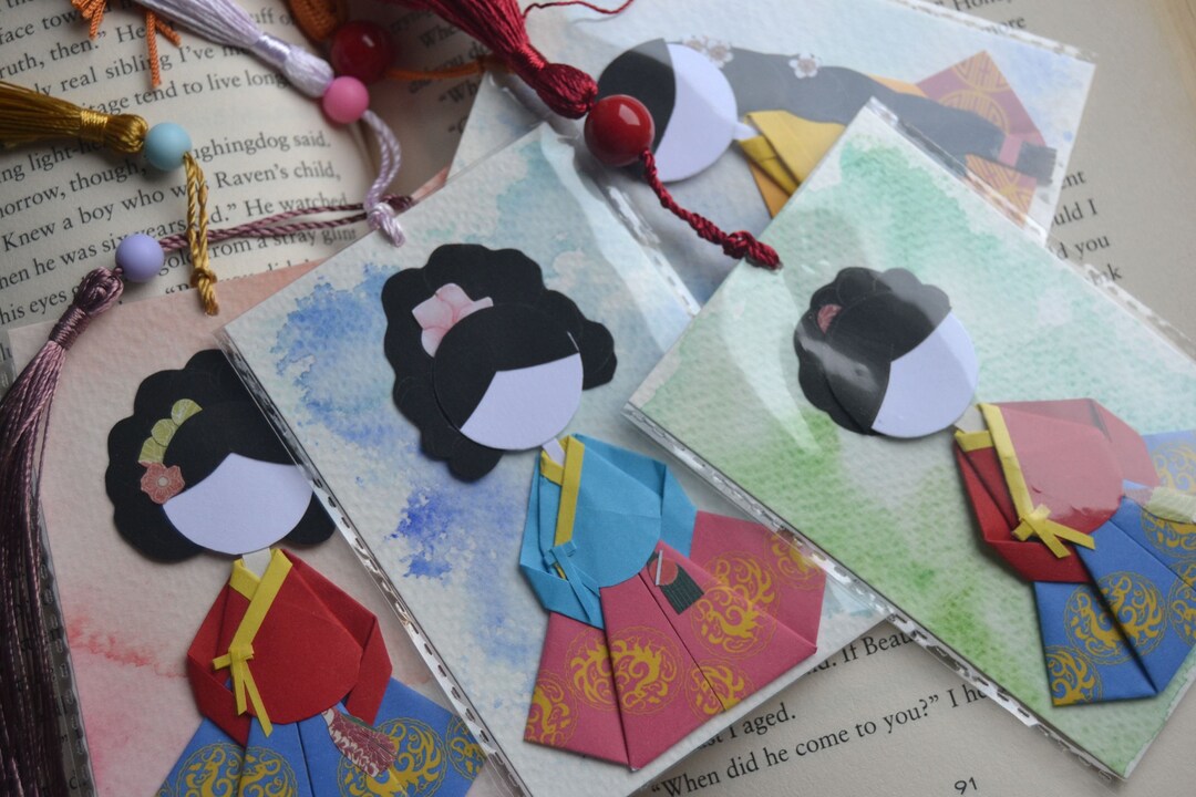 Korean Girl in Hanbok Bookmark 9 Designs Korea Joseon - Etsy