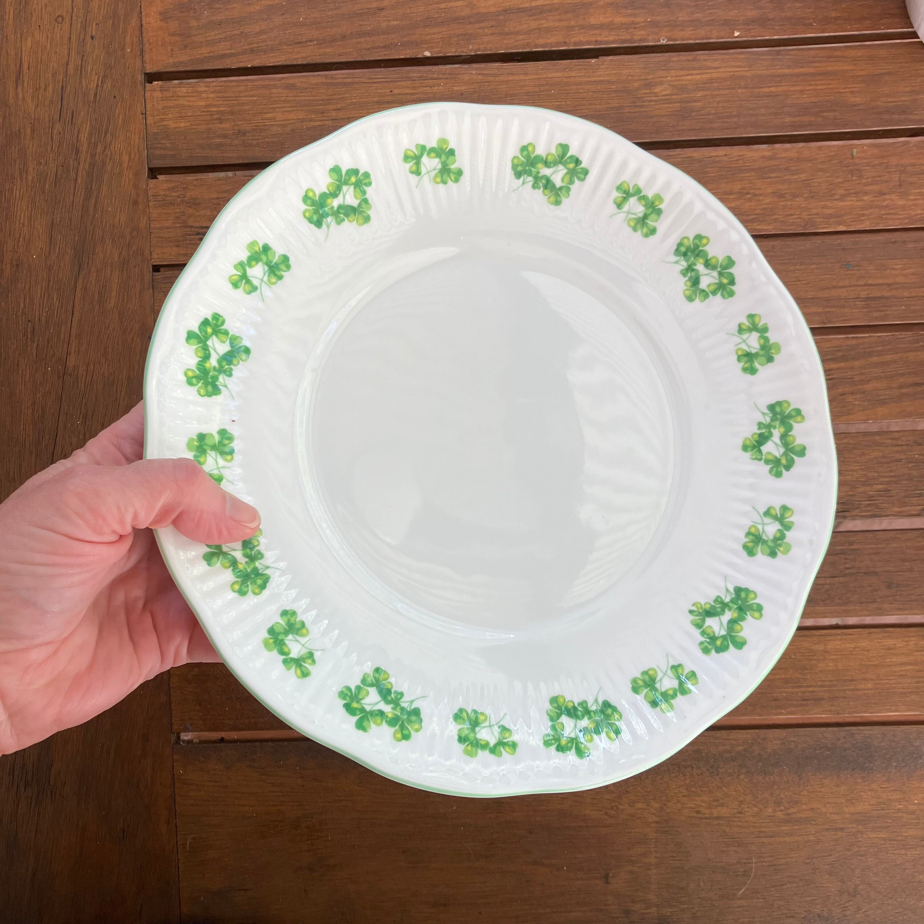 Vintage Elizabethan Fine Bone China Scalloped Plate, Irish Shamrock ...