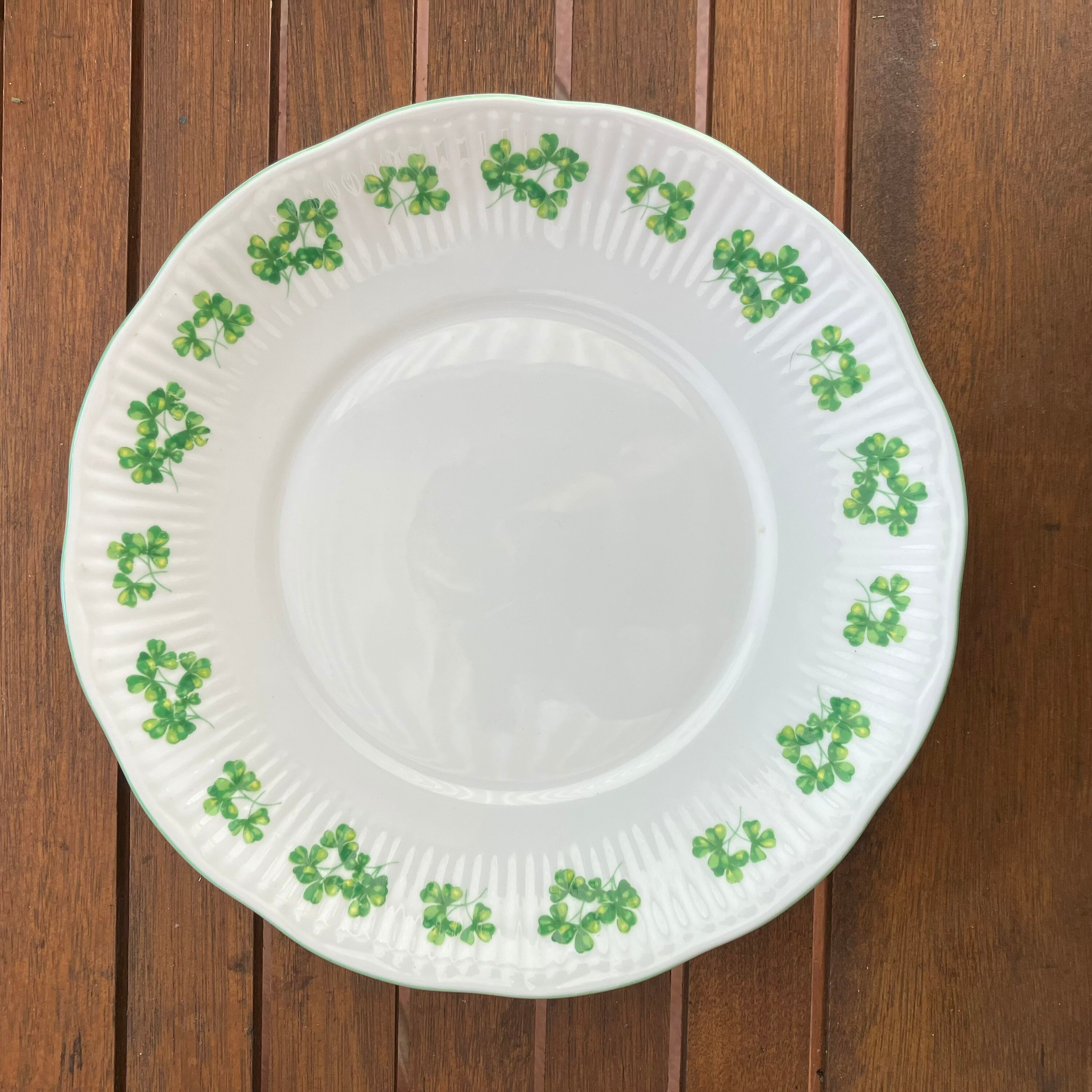 Vintage Elizabethan Fine Bone China Scalloped Plate, Irish Shamrock ...