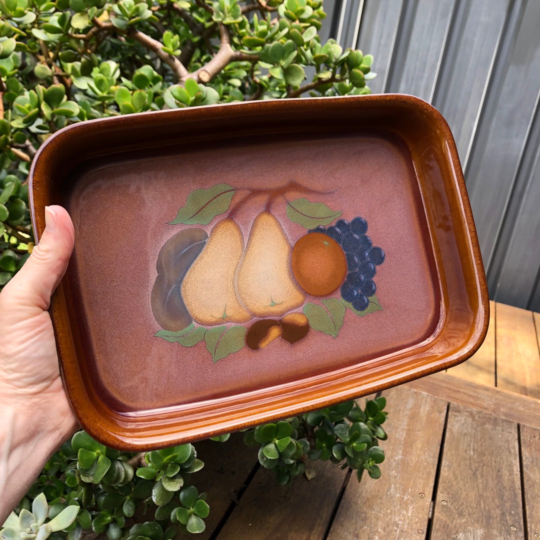 Vintage Denby Stoneware Casserole Dish Tray, Rectangular Bakeware ...