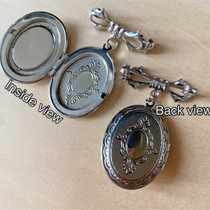 Oval Photo Locket Necklace, Locket Pendant Necklace, Forget Me Not ...