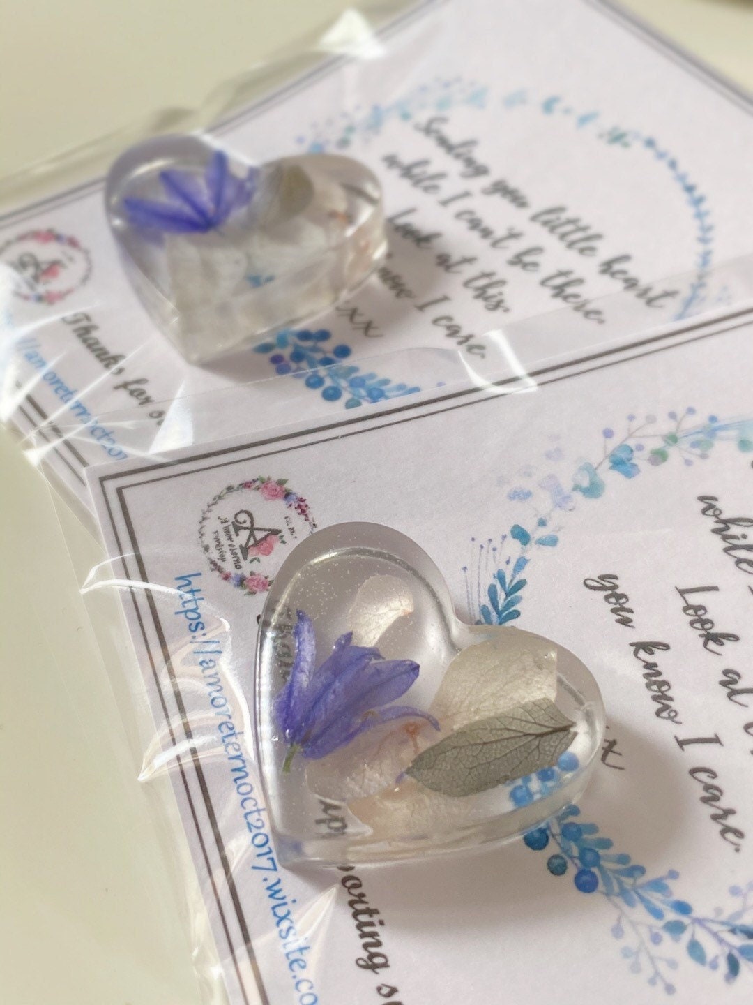 Bluebell Pocket Hug Heart, Resin Flower Keyring, Real Bluebell Heart ...