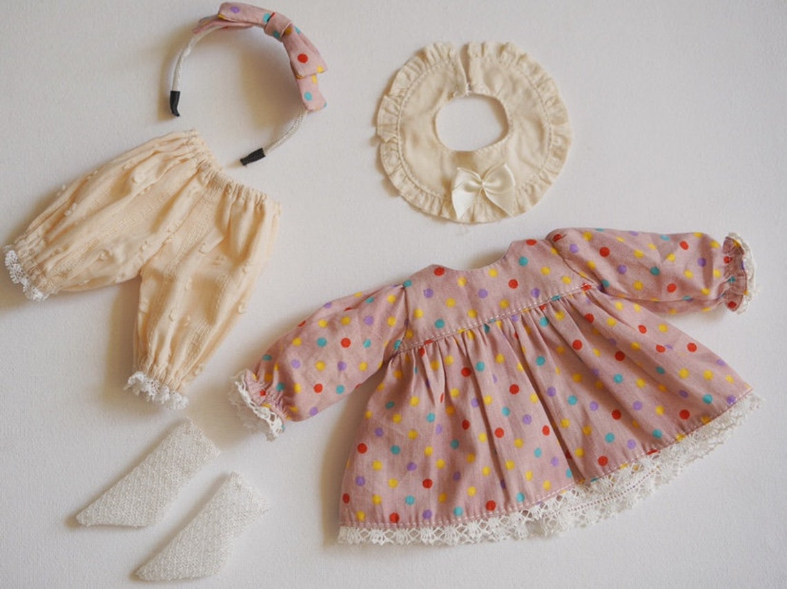 BJD Polka Dot Dress Set in YOSD Size - Etsy