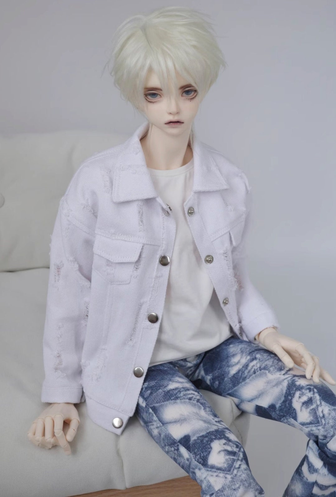Washed Vintage White Denim Coat for Bjd MSD SD13 SD17 - Etsy
