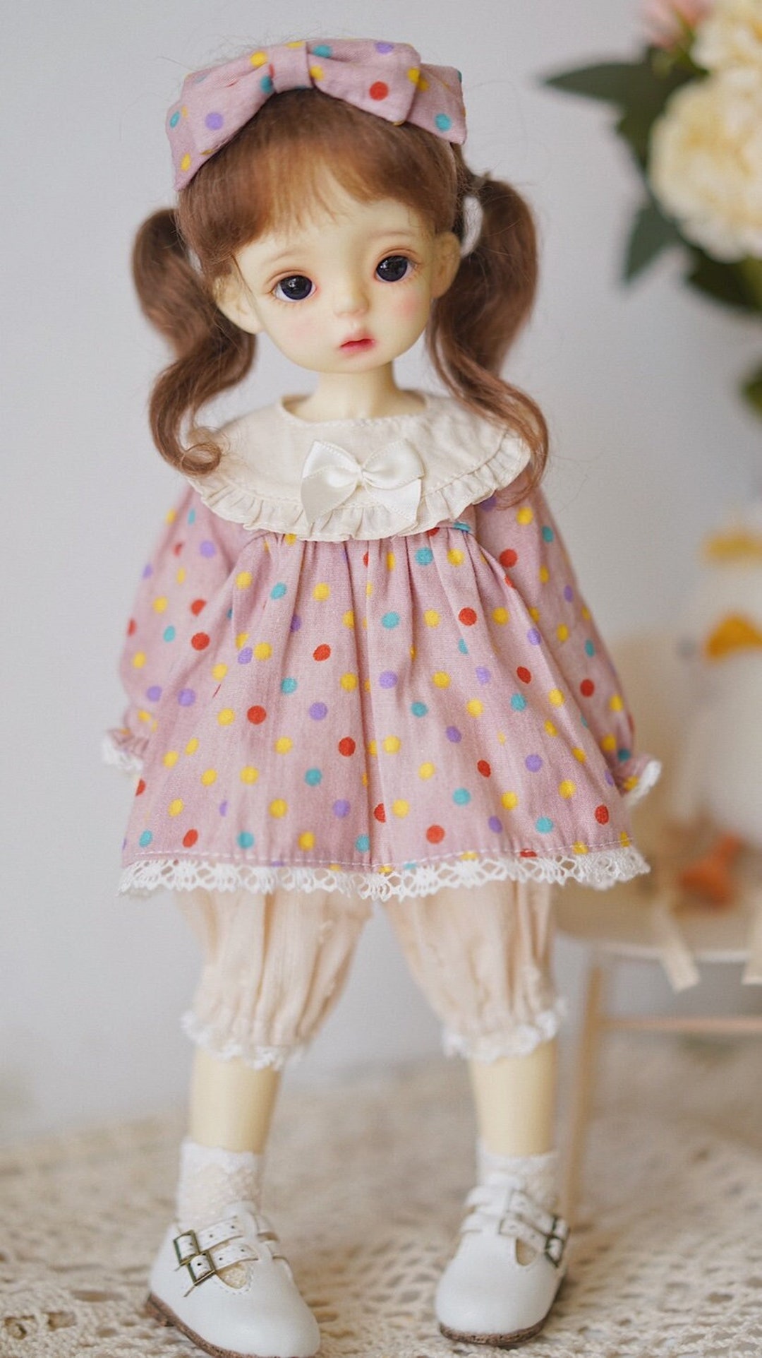 BJD Polka Dot Dress Set in YOSD Size - Etsy
