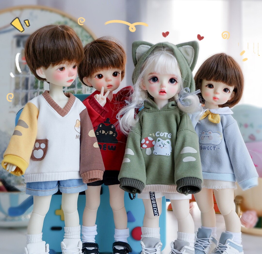 BJD Kitty Cat Sweater Hoodie in YOSD Size - Etsy