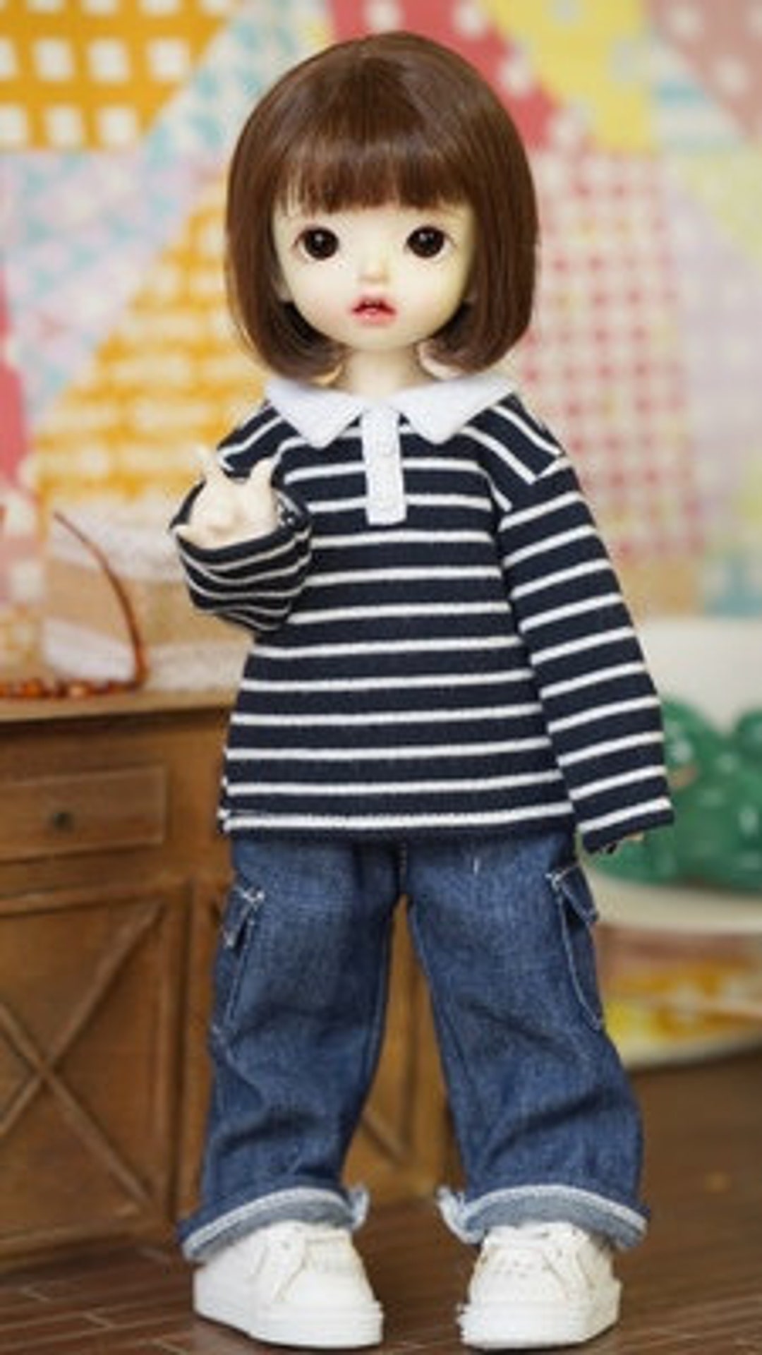 BJD Polo Stripes Shirt in YOSD Size - Etsy