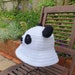 Panda Bucket Hat, Crochet Festival Bucket Hat, White With Black Details ...