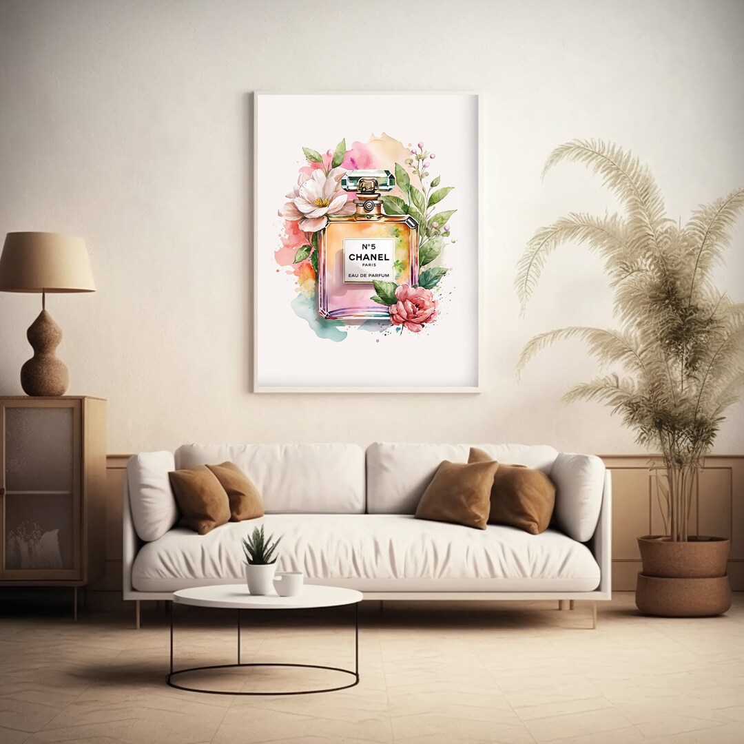 Chanel Perfume Poster Mural Watercolor Decoration Flacon - Etsy