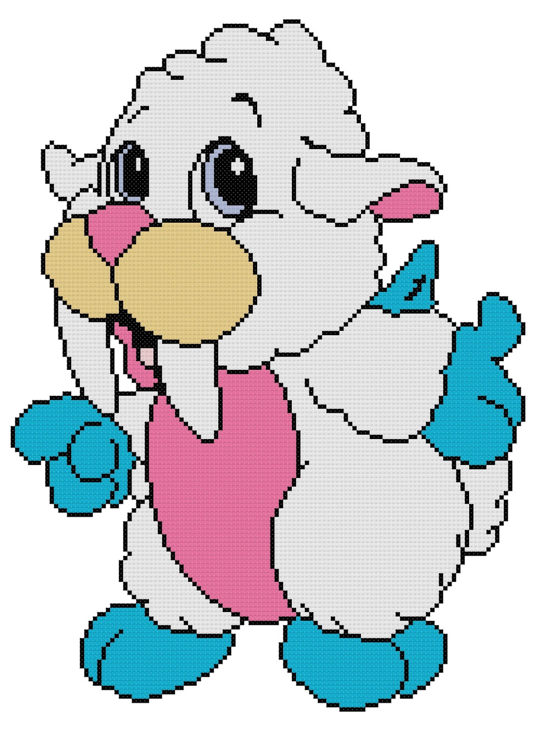 Woolrus From the Wuzzles Counted Cross Stitch Pattern - Etsy