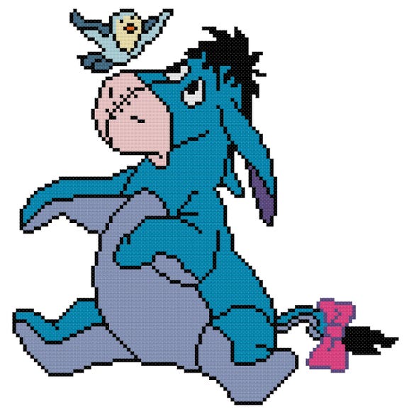 Eeyore With Bird Counted Cross Stitch Pattern PDF Download - Etsy