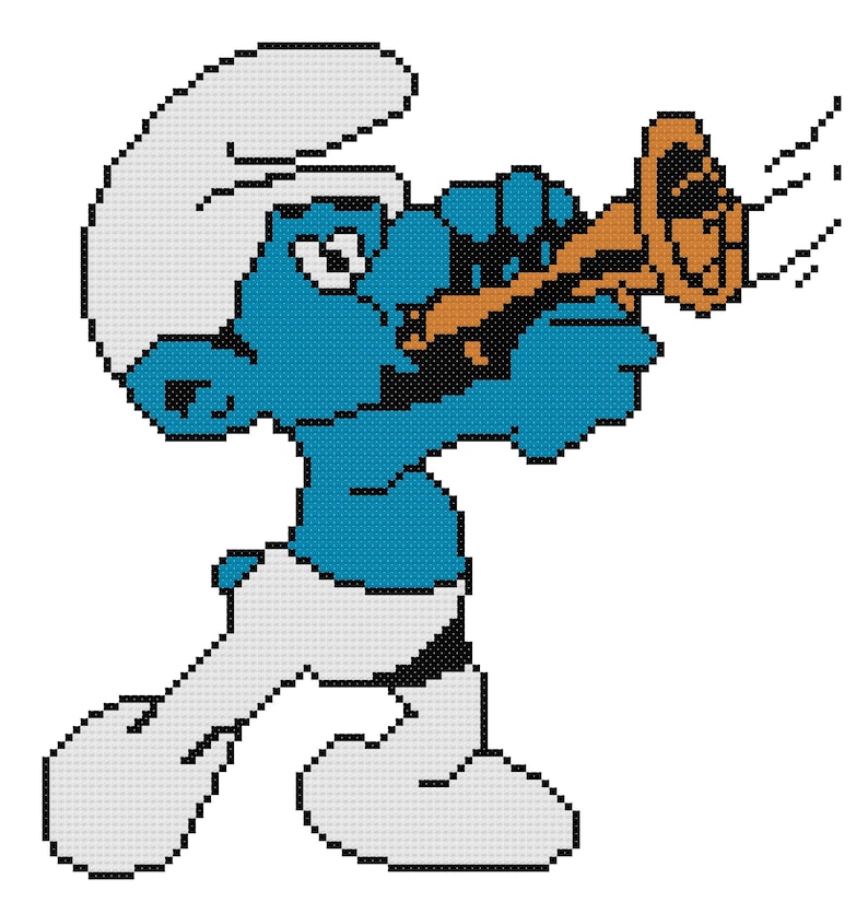 Harmony Smurf Counted Cross Stitch Pattern PDF Download - Etsy