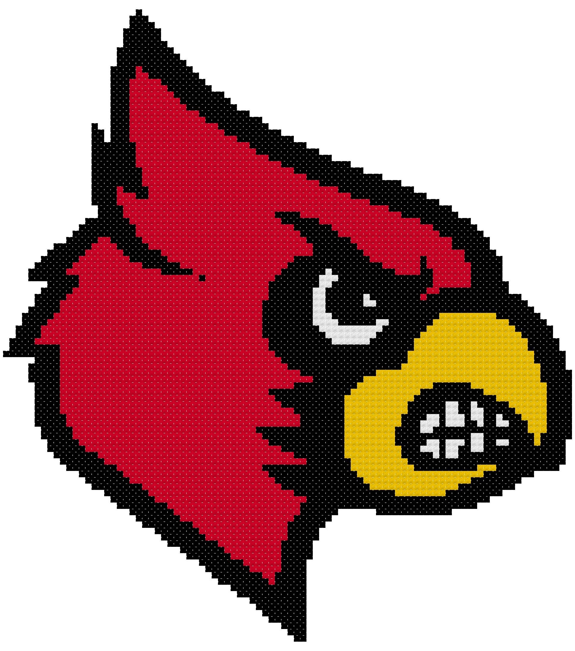 Louisville Cardinals Logo Counted Cross Stitch Pattern PDF Download - Etsy