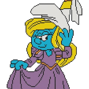 Princess Smurfette Counted Cross Stitch Pattern - Etsy
