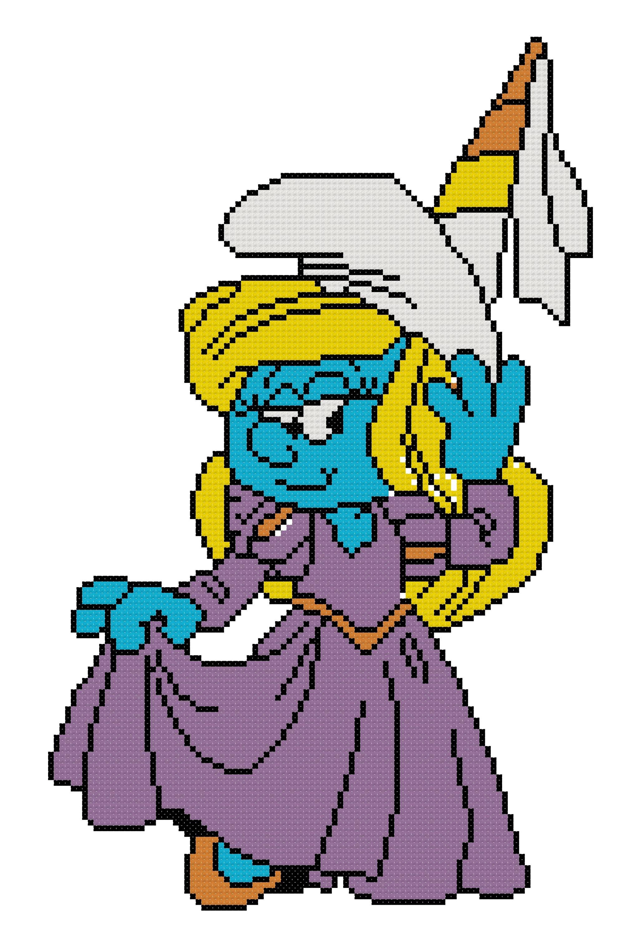 Princess Smurfette Counted Cross Stitch Pattern - Etsy