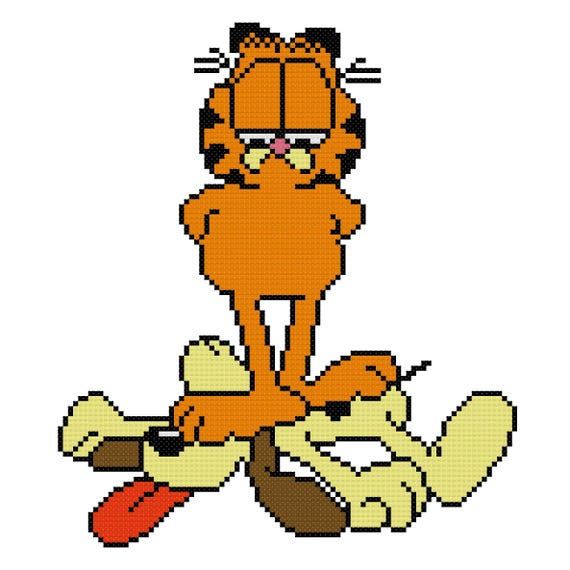 Garfield and Odie 4 Counted Cross Stitch Pattern PDF Download | Etsy