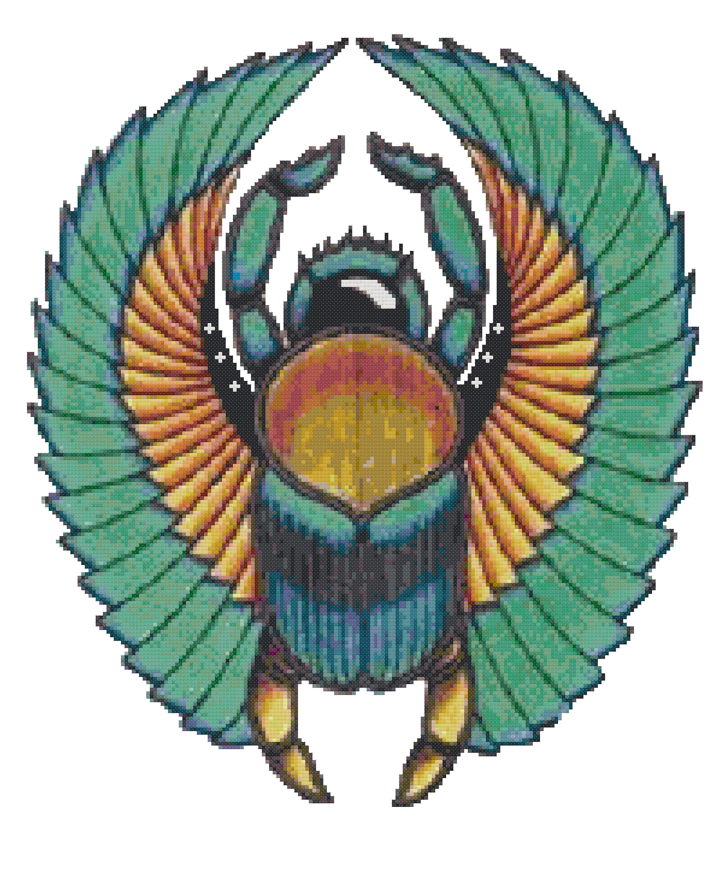 Green Scarab Counted Cross Stitch Pattern PDF File - Etsy