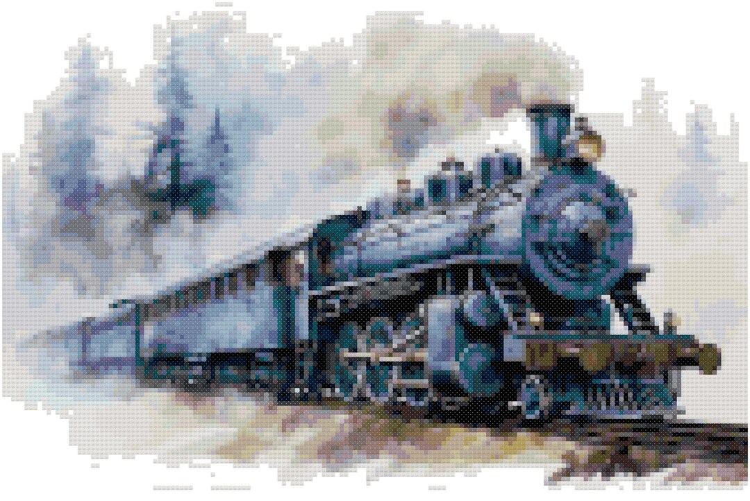 Steam Engine 1 Counted Cross Stitch Pattern PDF Download - Etsy