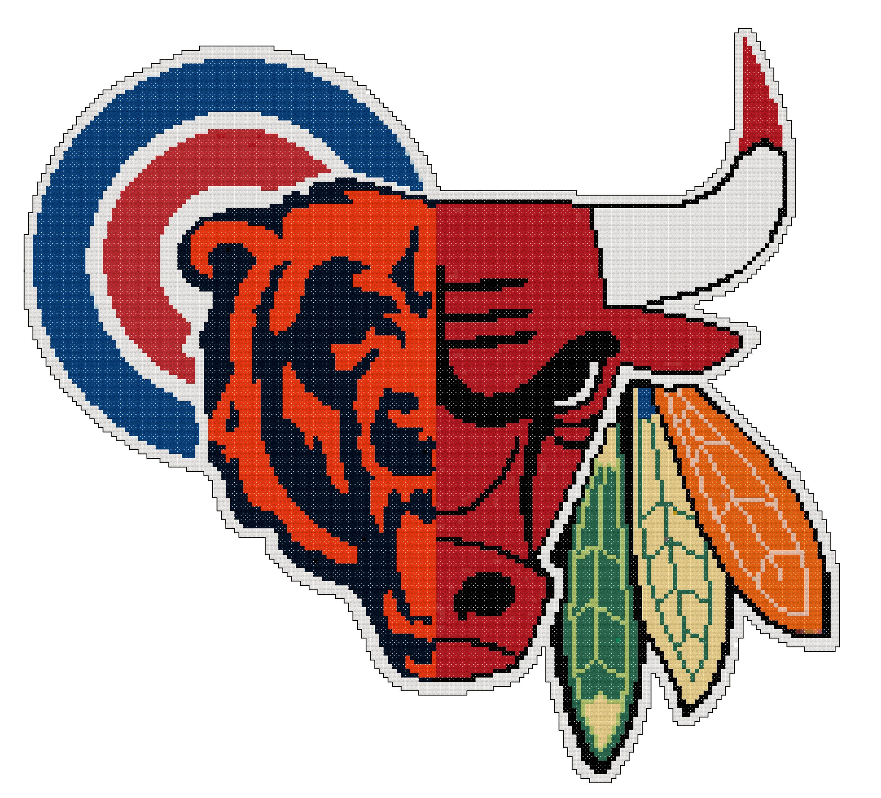 Sports Mash up 1 Counted Cross Stitch Pattern - Etsy