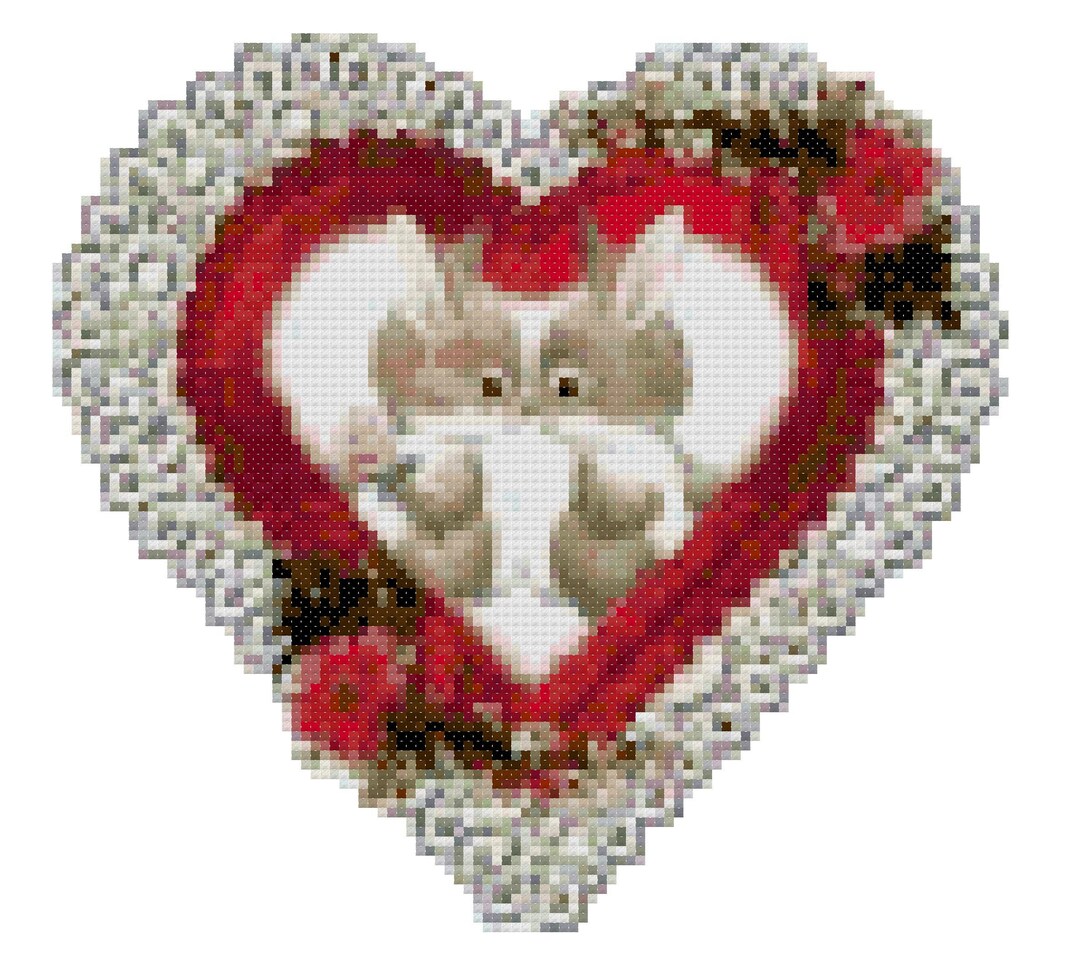 A Bunny Valentine Counted Cross Stitch Pattern PDF Download - Etsy