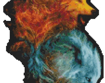 Wolf Counted Cross Stitch Pattern PDF Download | Etsy