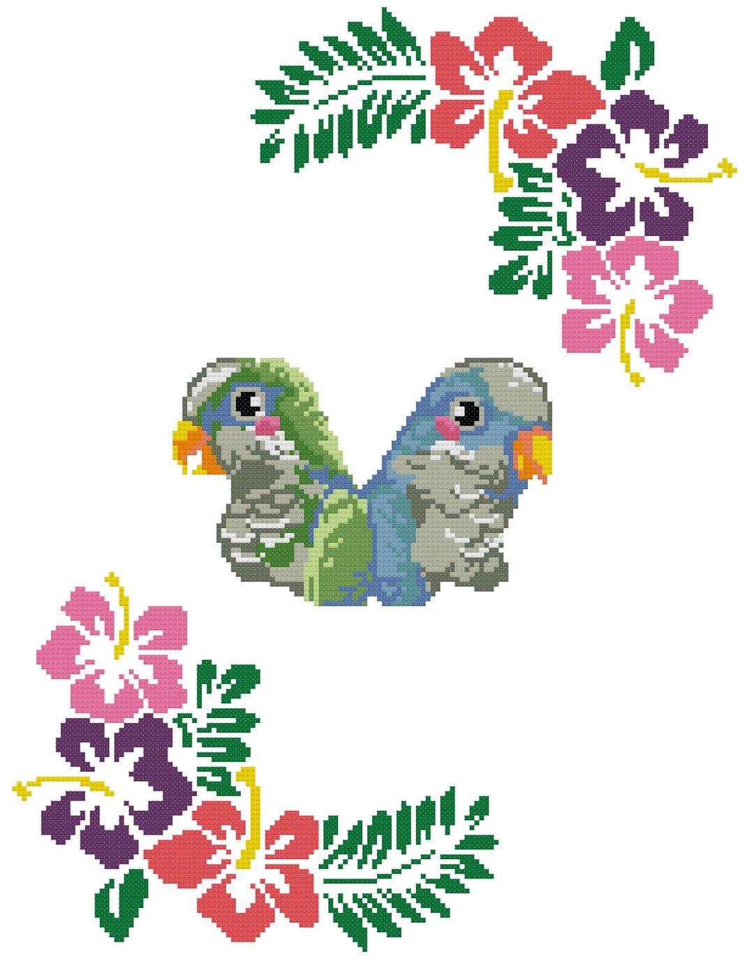 Quaker Parrots With Flowers - Etsy