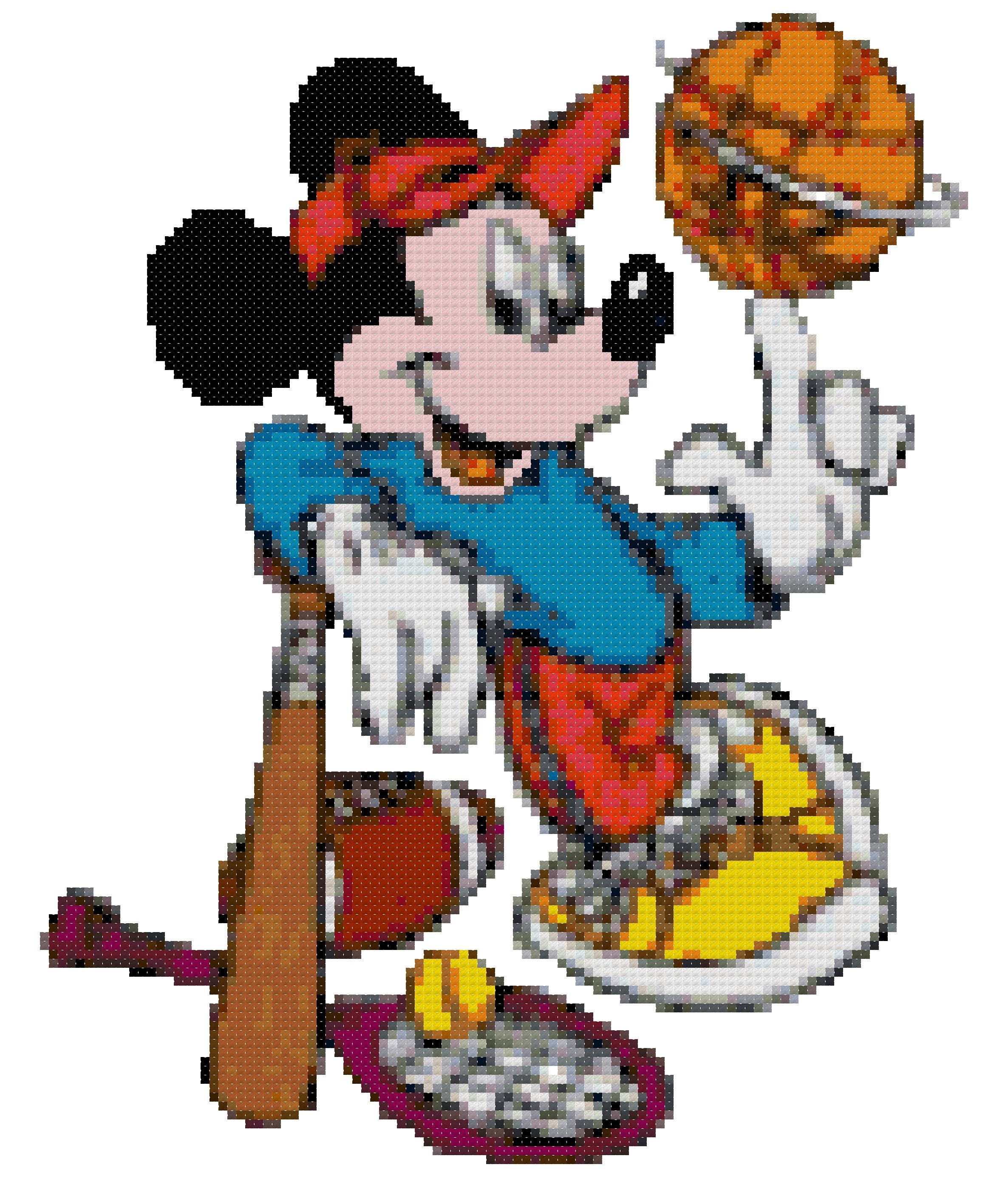 All Star Mickey Mouse Counted Cross Stitch Pattern PDF Download - Etsy