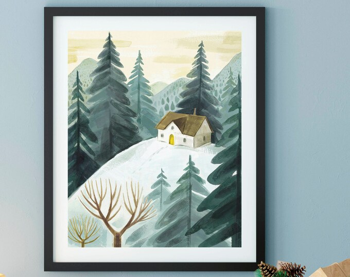 Wilderness Print Cabin in the Woods Art Print. Canadian - Etsy