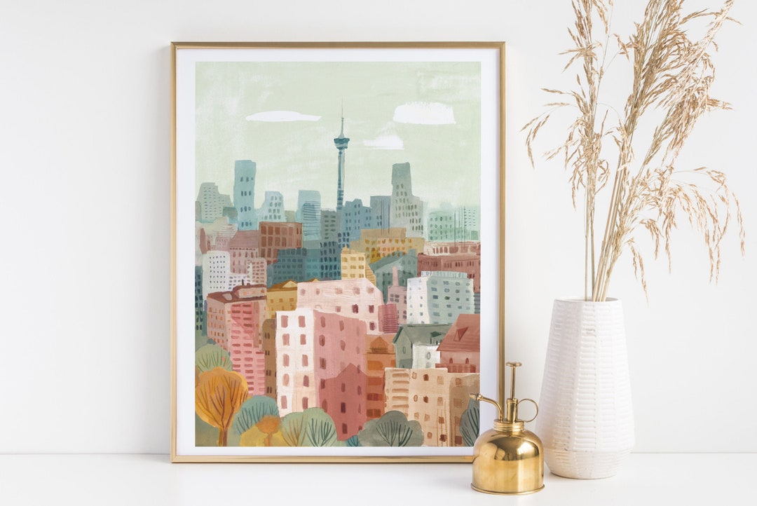 Toronto Cityscape Art Print Home Decor Canadian City - Etsy Canada