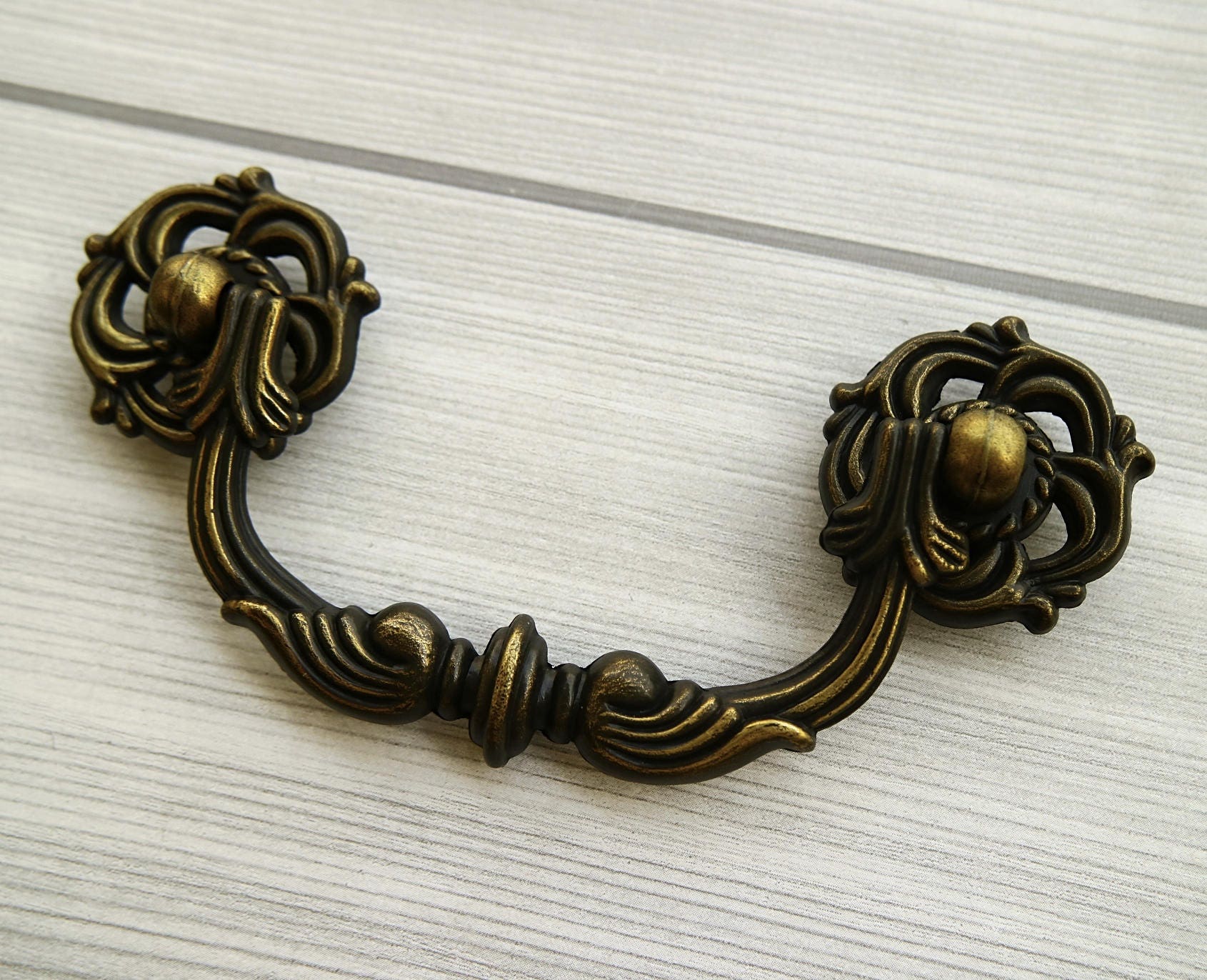 3.5 Drop Bail Dresser Pull Antique Brass Drawer Handle | Etsy