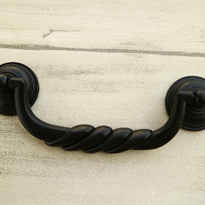Drop Bail Handle Pull Black Drawer Swing Handle Drop Dresser Pull Solid ...