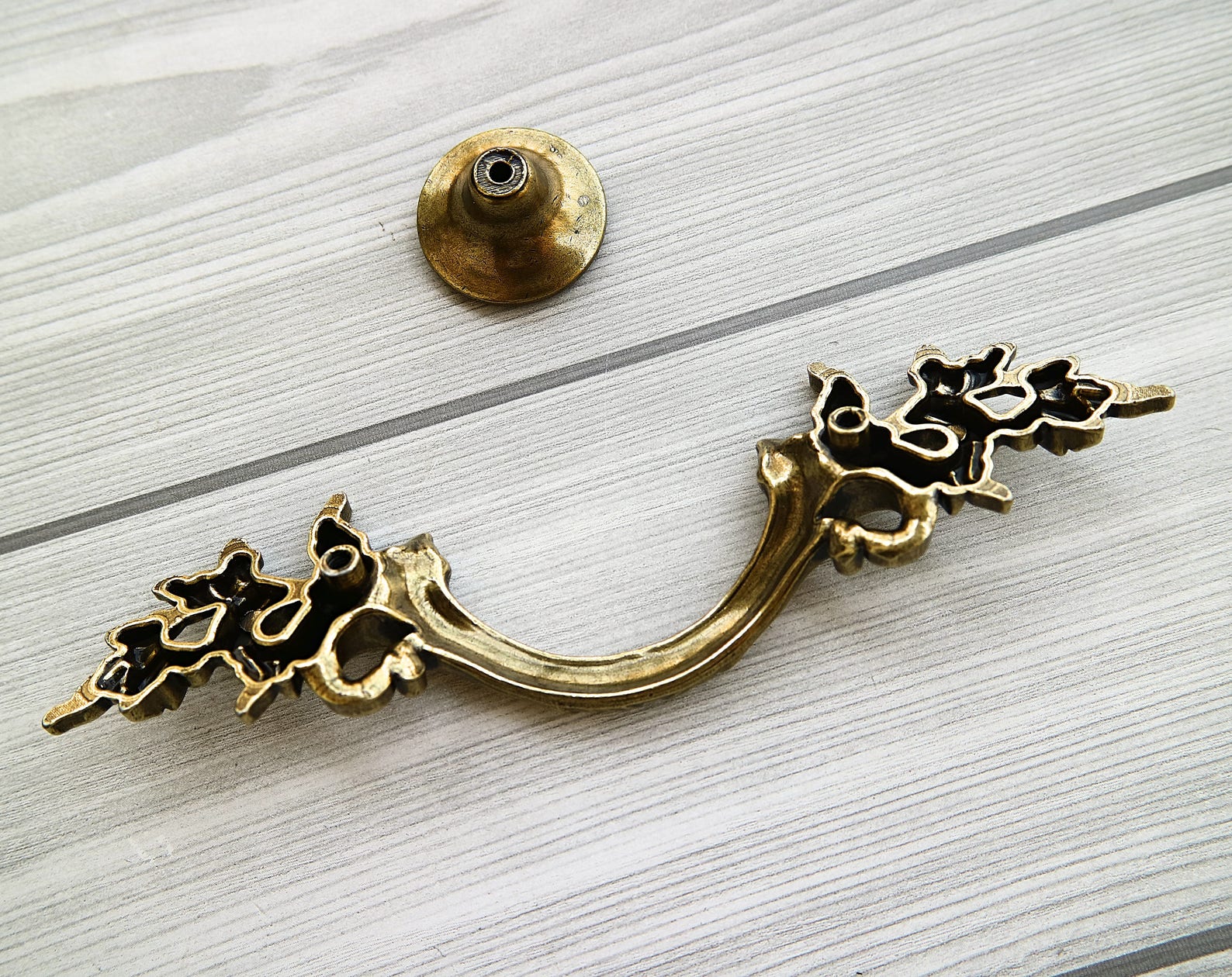 Antique Bronze Funiture Handle Pull Drawer Leaf Handle Flower - Etsy
