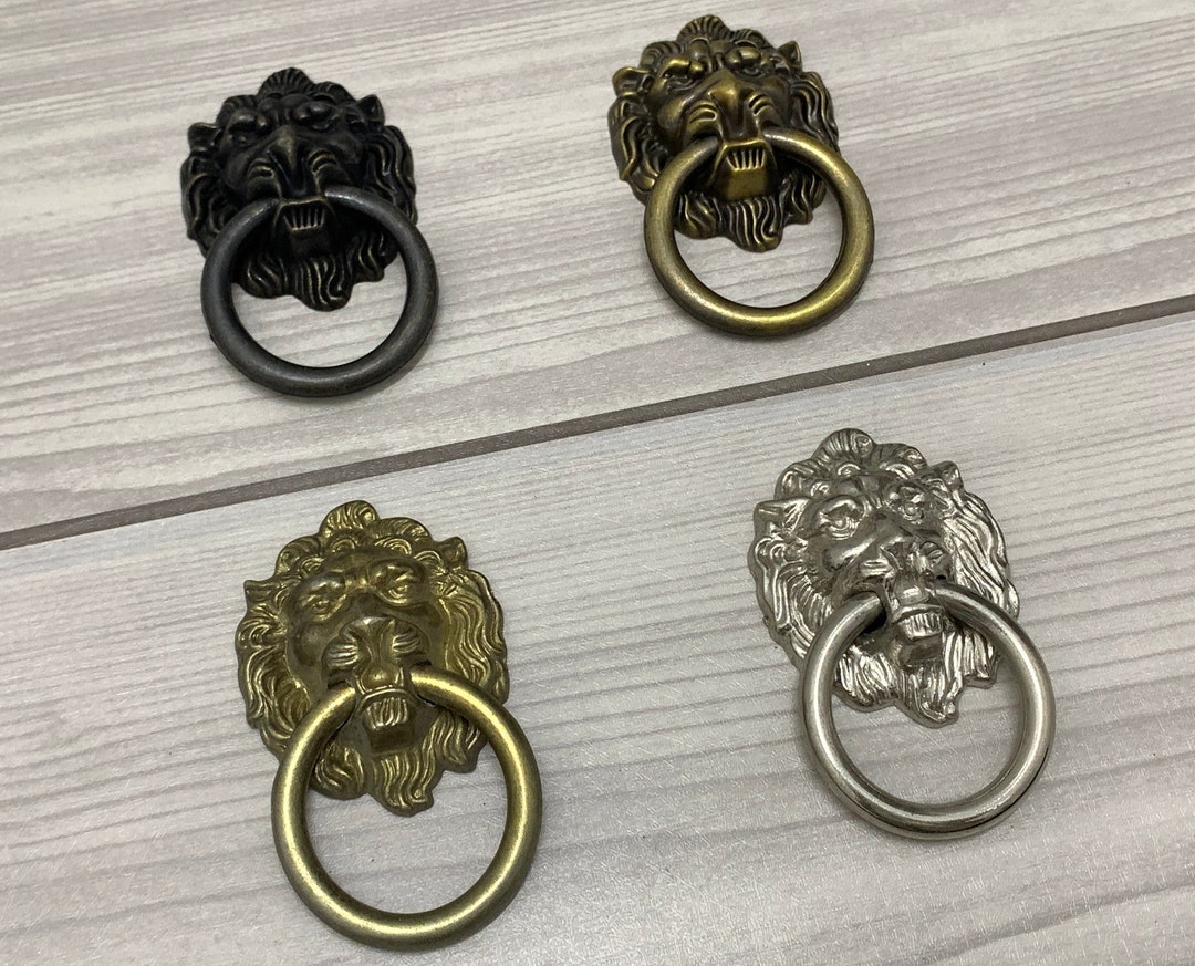 Lion Head Drawer Handle Pull Decorative Handle Drop Ring Pull Kitchen ...