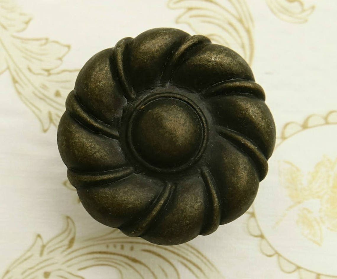 Rustic Dresser Knob Dark Antique Bronze Drawer Knob Kitchen Cabinet ...