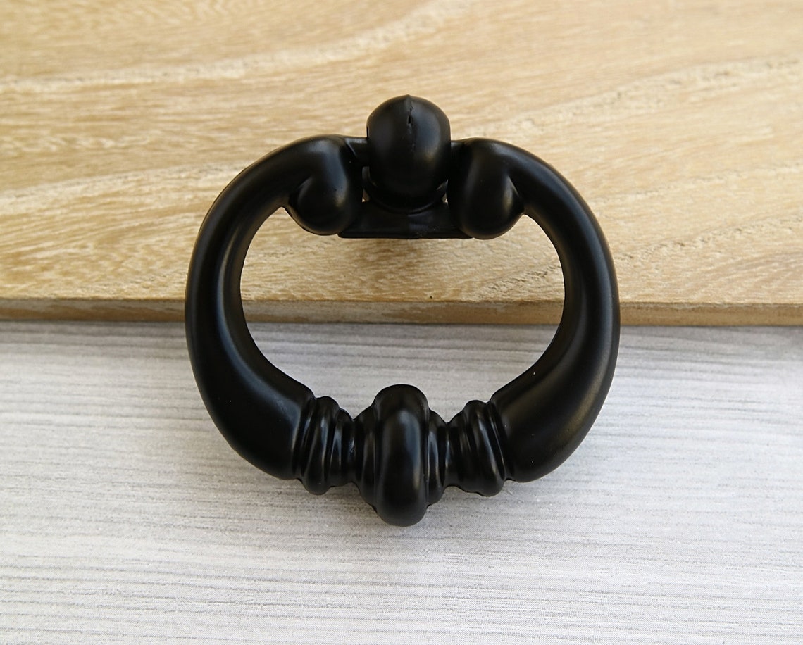 Vintage Style Drop Ring Handle Antique Bronze Dresser Knob - Etsy