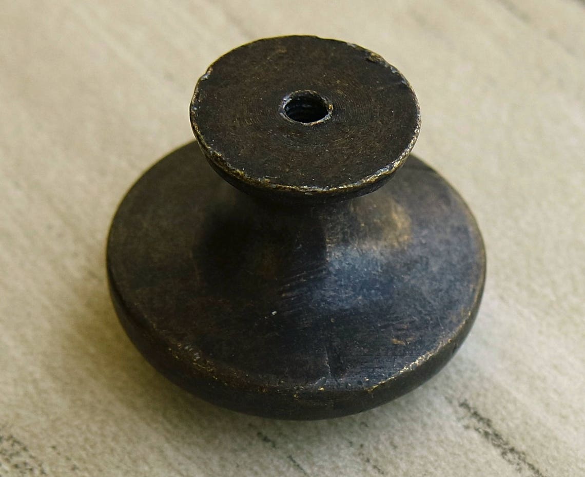 Antique bronze drawer knob rustic dresser pull dark cabinet | Etsy