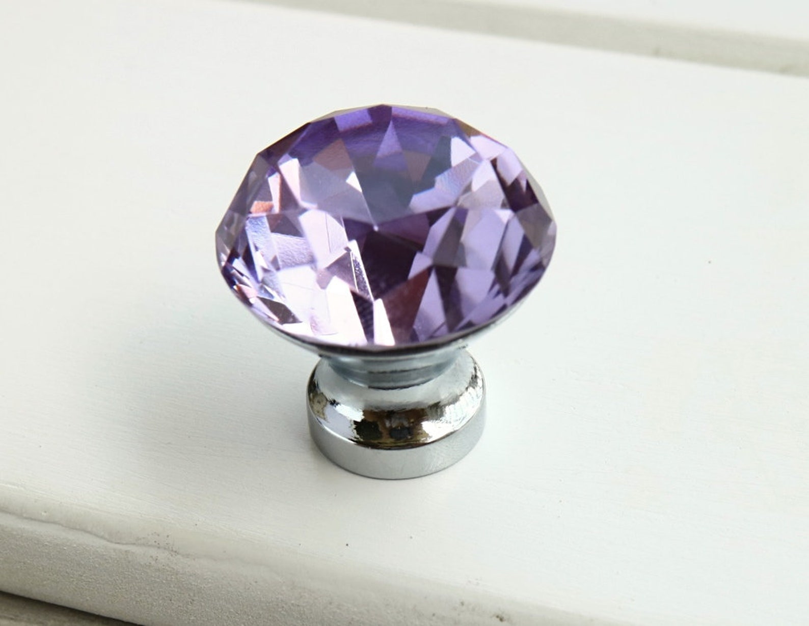 Purple Crystal Glass Drawer Knob Cabinet Door Pull Dresser Rhinestone ...