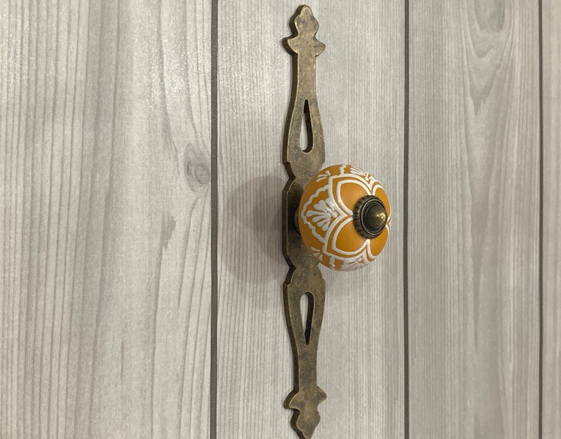 Yellow White Cupboard Handle Knob Yellow Ceramic Knob Pull Porcelain ...