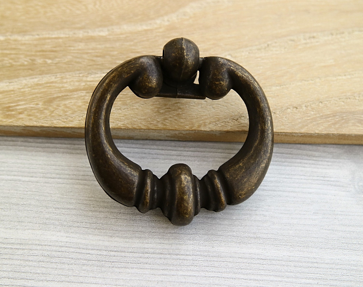 Vintage Style Drop Ring Handle Antique Bronze Dresser Knob - Etsy