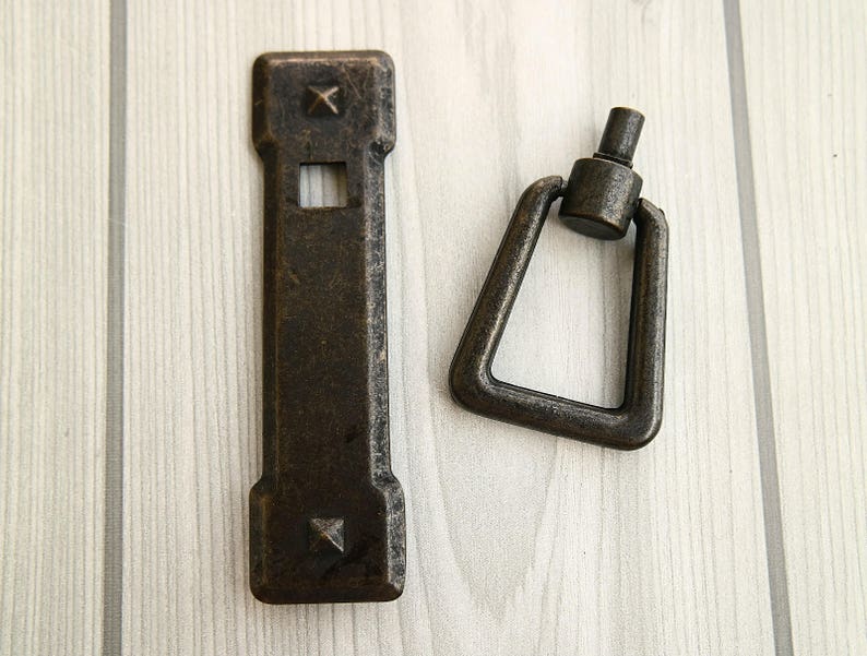 Dark antique bronze drawer bail handle dresser ring knob pull | Etsy