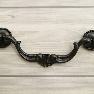 5.5" Rustic Dresser Knob Drawer Drop Ring Pull Antique Black Cabinet Door Handle Furniture Swing ...