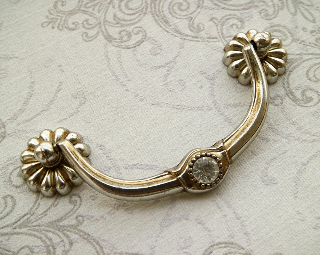 3.9" Antique Silver Drop Bail Handles Drawer Swing Pull Dresser ...