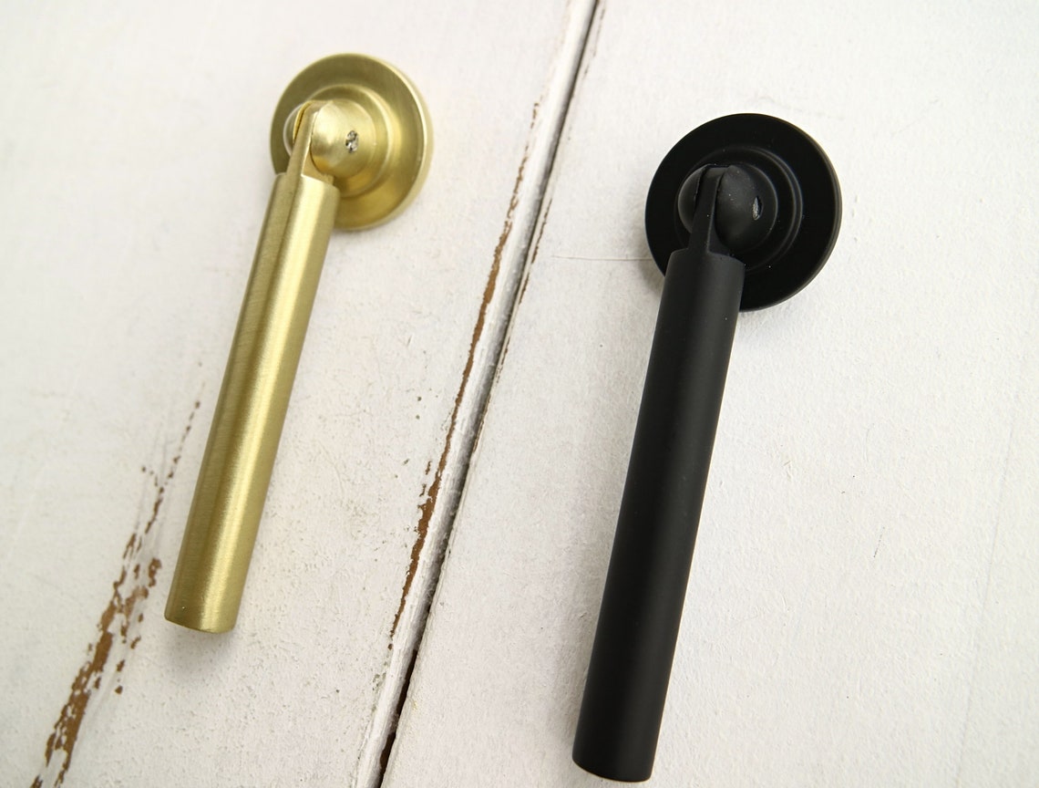 Gold Drop Drawer Handle Pull Black Cabinet Door Knob - Etsy