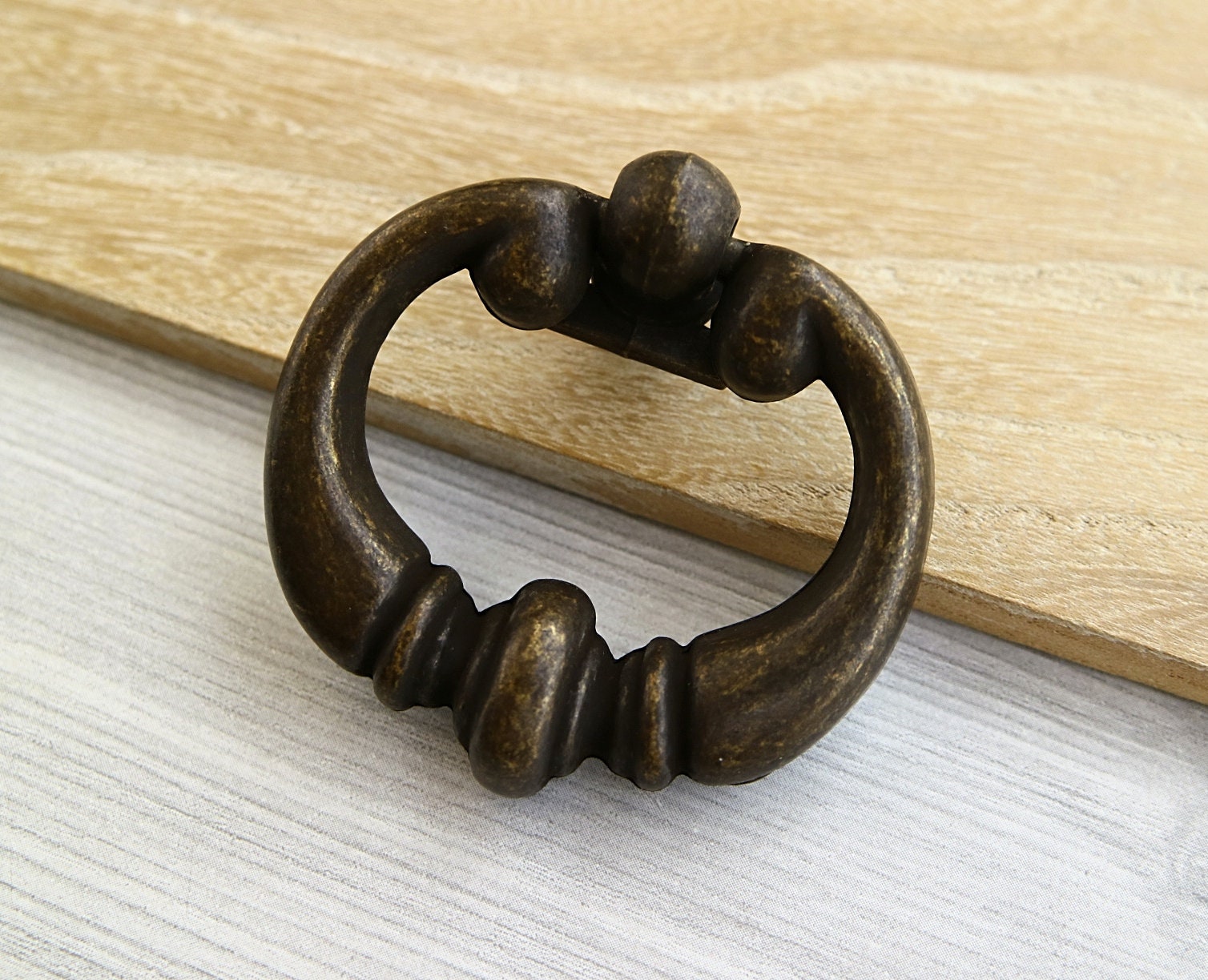 Vintage Style Drop Ring Handle Antique Bronze Dresser Knob - Etsy