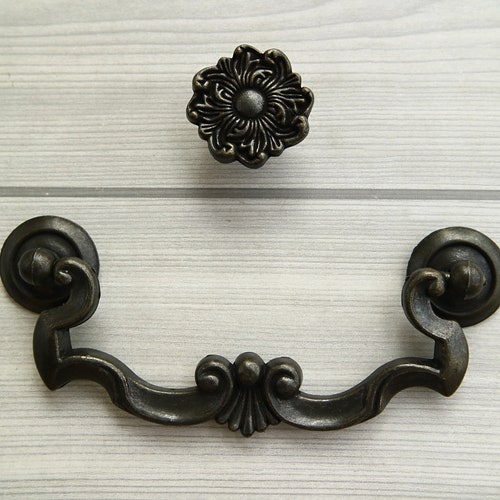 3.75 Antique Bronze Drawer Swing Handle Dresser Drop - Etsy