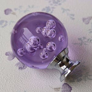 40mm Purple Bubble Crystal Glass Dresser Handle Knob Mobili Knob ...