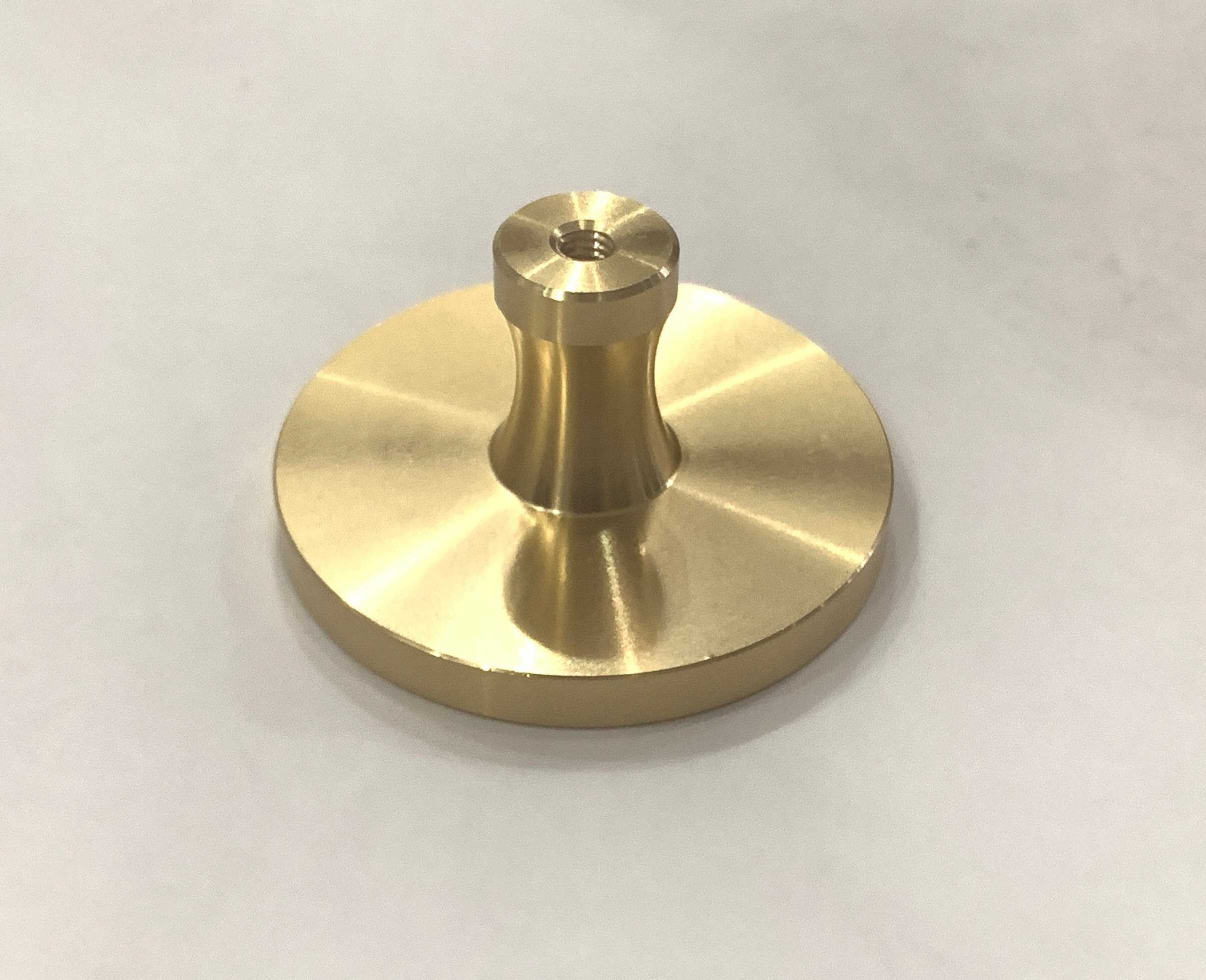 Round knob pull brushed brass handle decorative drawer pull | Etsy