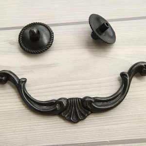 5.5" Rustic Dresser Knob Drawer Drop Ring Pull Antique Black Cabinet Door Handle Furniture Swing ...